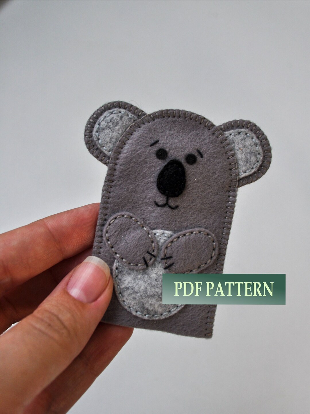 PDF Pattern – Felt Koala Finger Puppet Pattern, Easy Sewing Tutorial ...