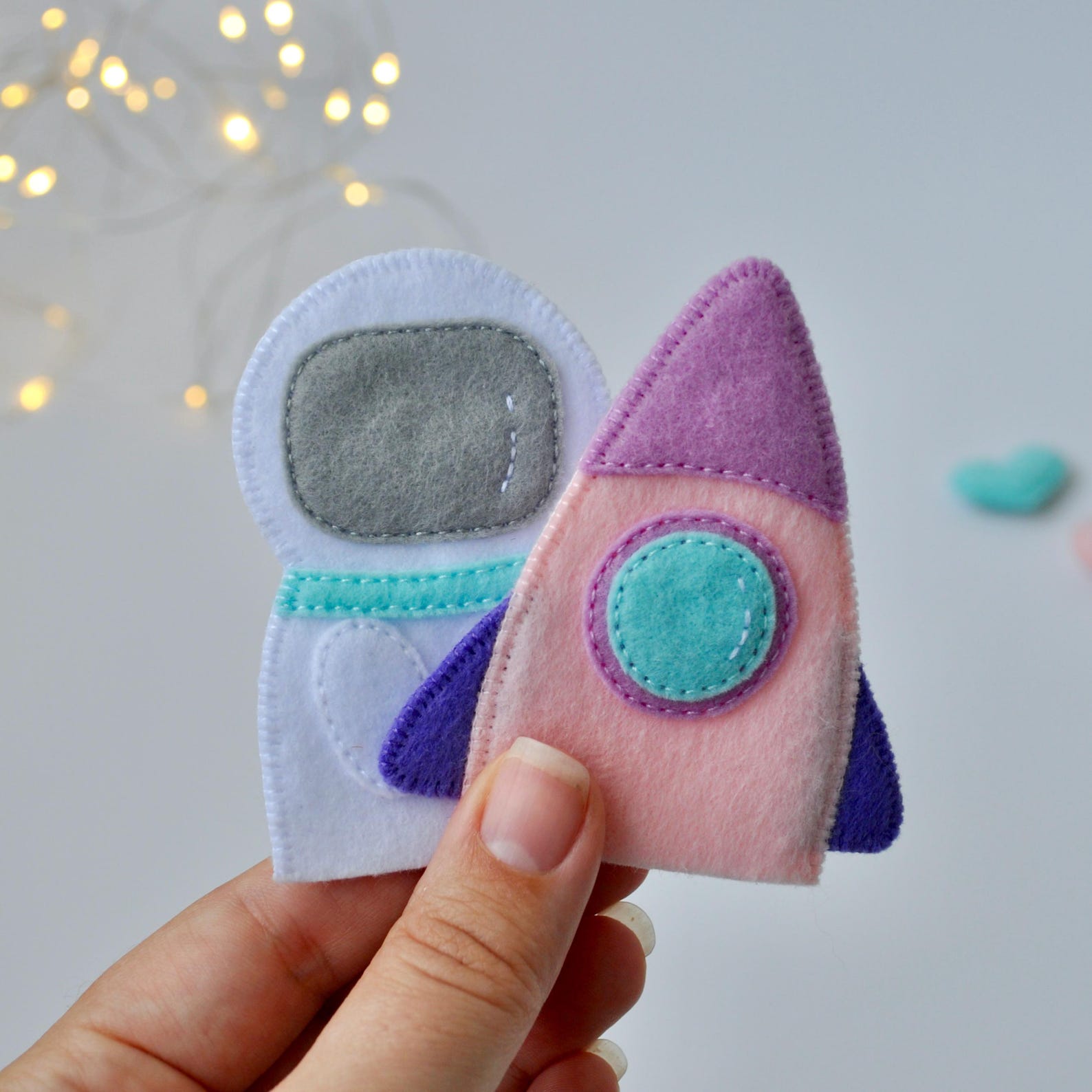 PDF Patterns: Space Finger Puppet Set. Easy Sew Felt Astronaut, Rocket ...