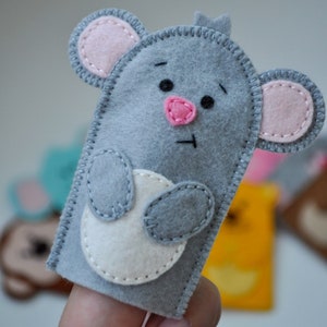 PDF Pattern, Felt Patter, Mouse Finger Puppet Pattern, Mouse Sewing ...