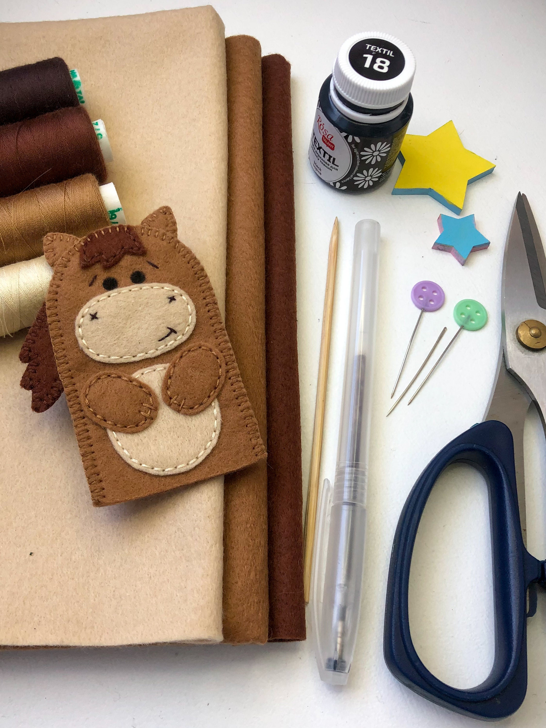 PDF Pattern, Felt Patter, Horse Finger Puppet Pattern, Pony Sewing ...