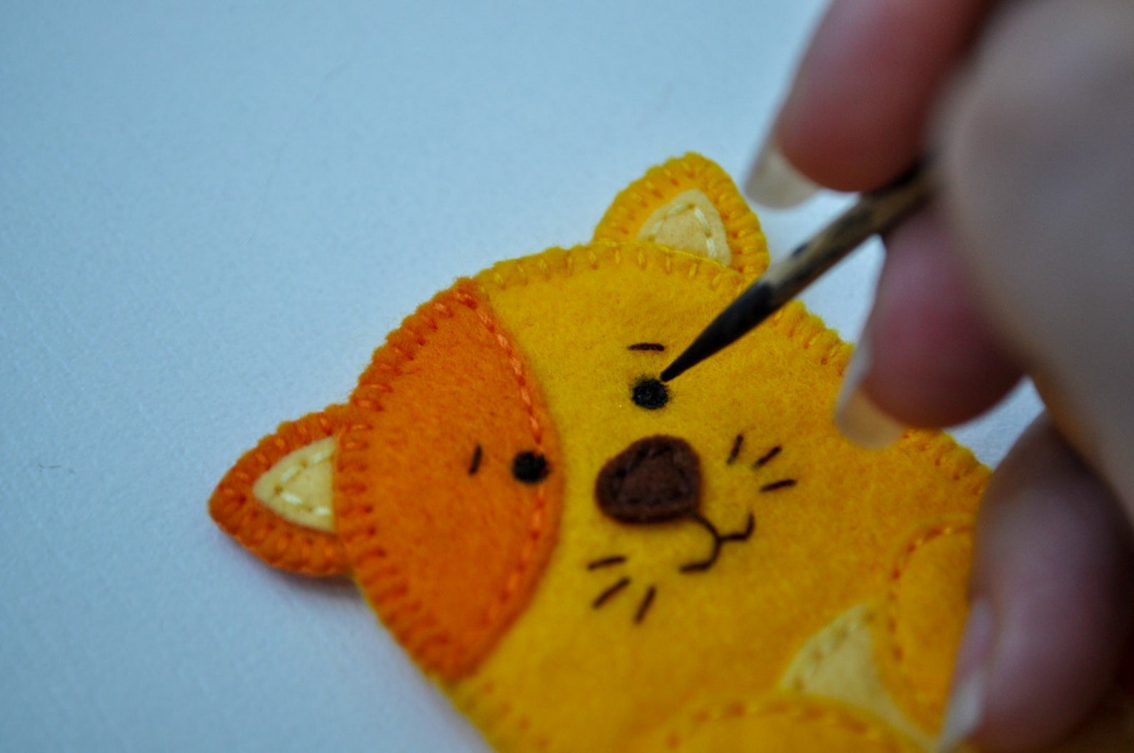 PDF Pattern, Felt Patter, Cat Finger Puppet Pattern, Kitty Sewing ...