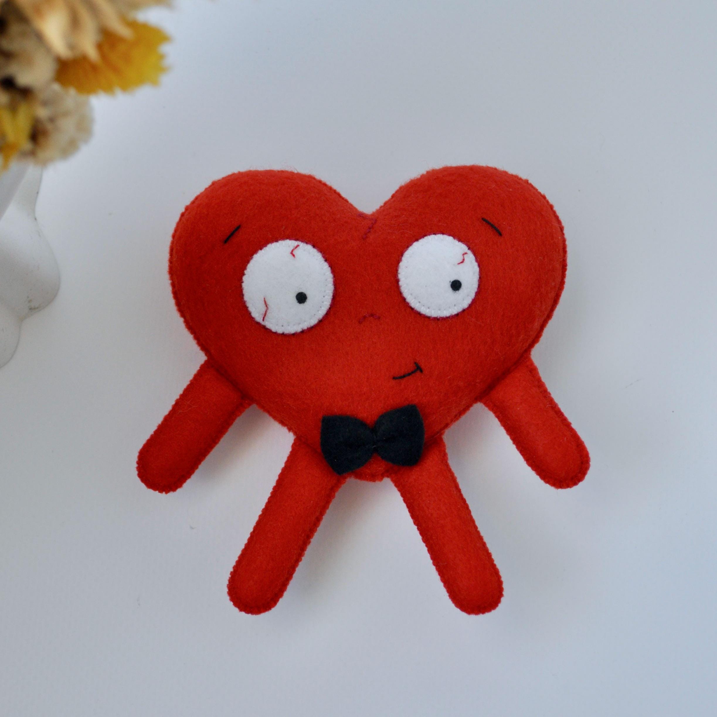 PDF Sewing Pattern: Felt Quirky Heart Plush – DIY Stuffed Heart Toy ...