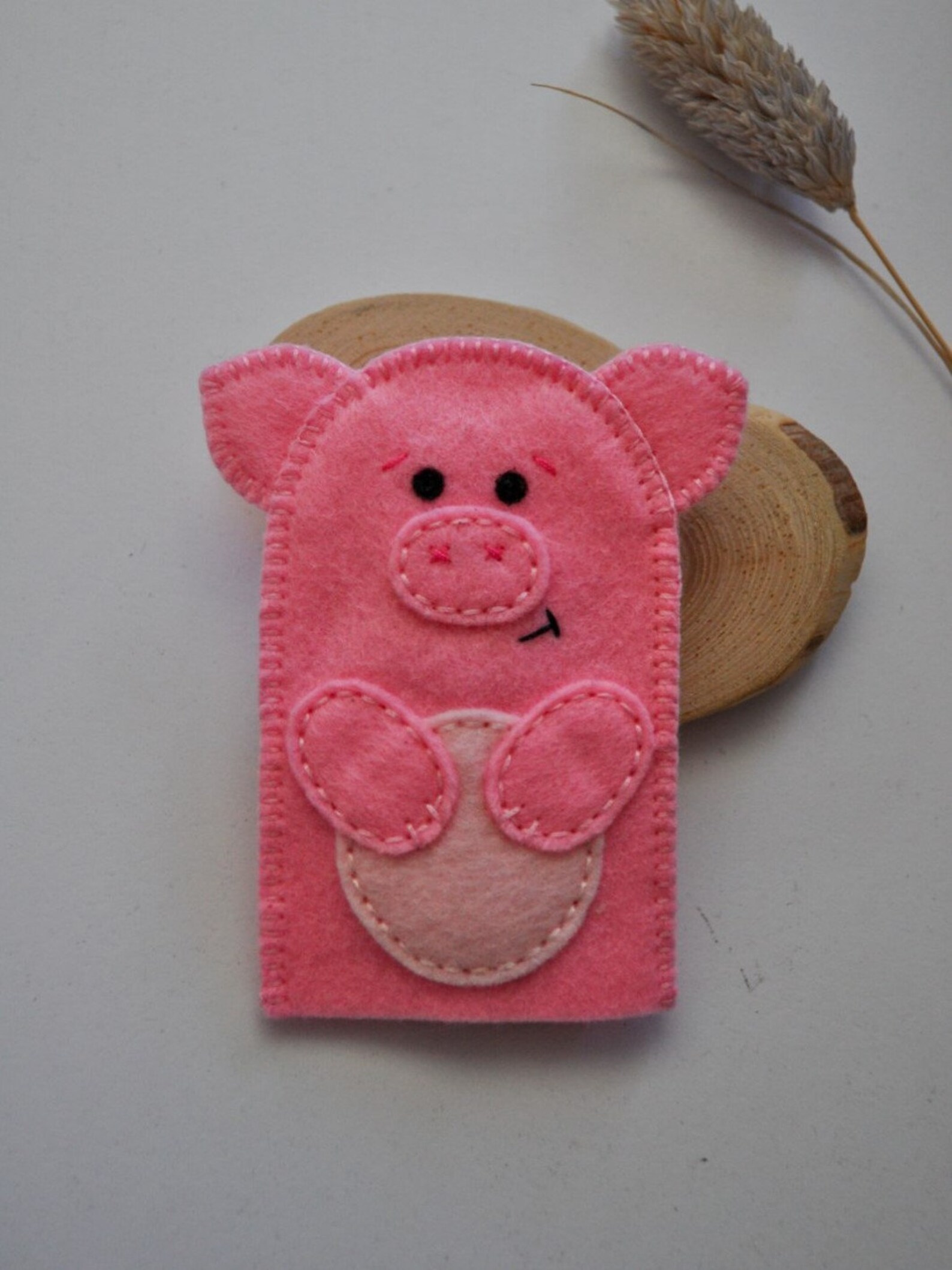 PDF Pattern, Felt Patter, Piggy Finger Puppet Pattern, Pig Sewing ...