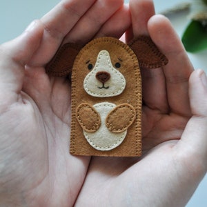 PDF Pattern, Felt Patter, Dog Finger Puppet Pattern, Puppy Sewing ...