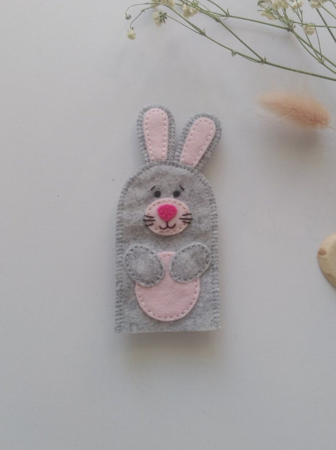 PDF Pattern, Easy Felt Patter, Felt Bunny Finger Puppet Pattern, Rabbit ...