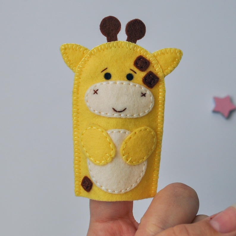 PDF Sewing Pattern – Felt Giraffe Finger Puppet. Easy DIY Toy Tutorial ...
