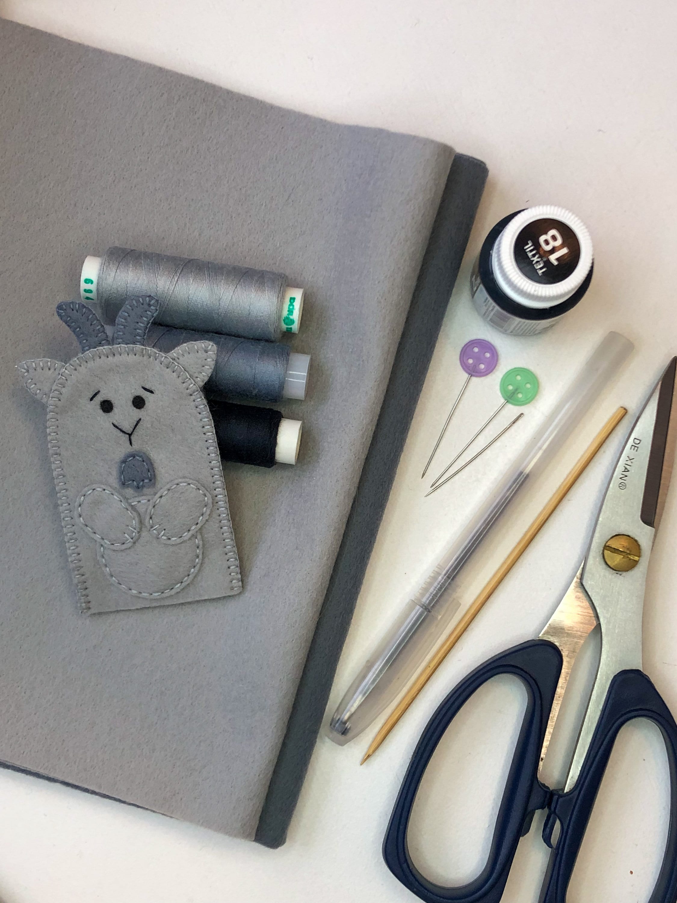 PDF Pattern, Felt Patter, Goat Finger Puppet Pattern, Goat Sewing ...