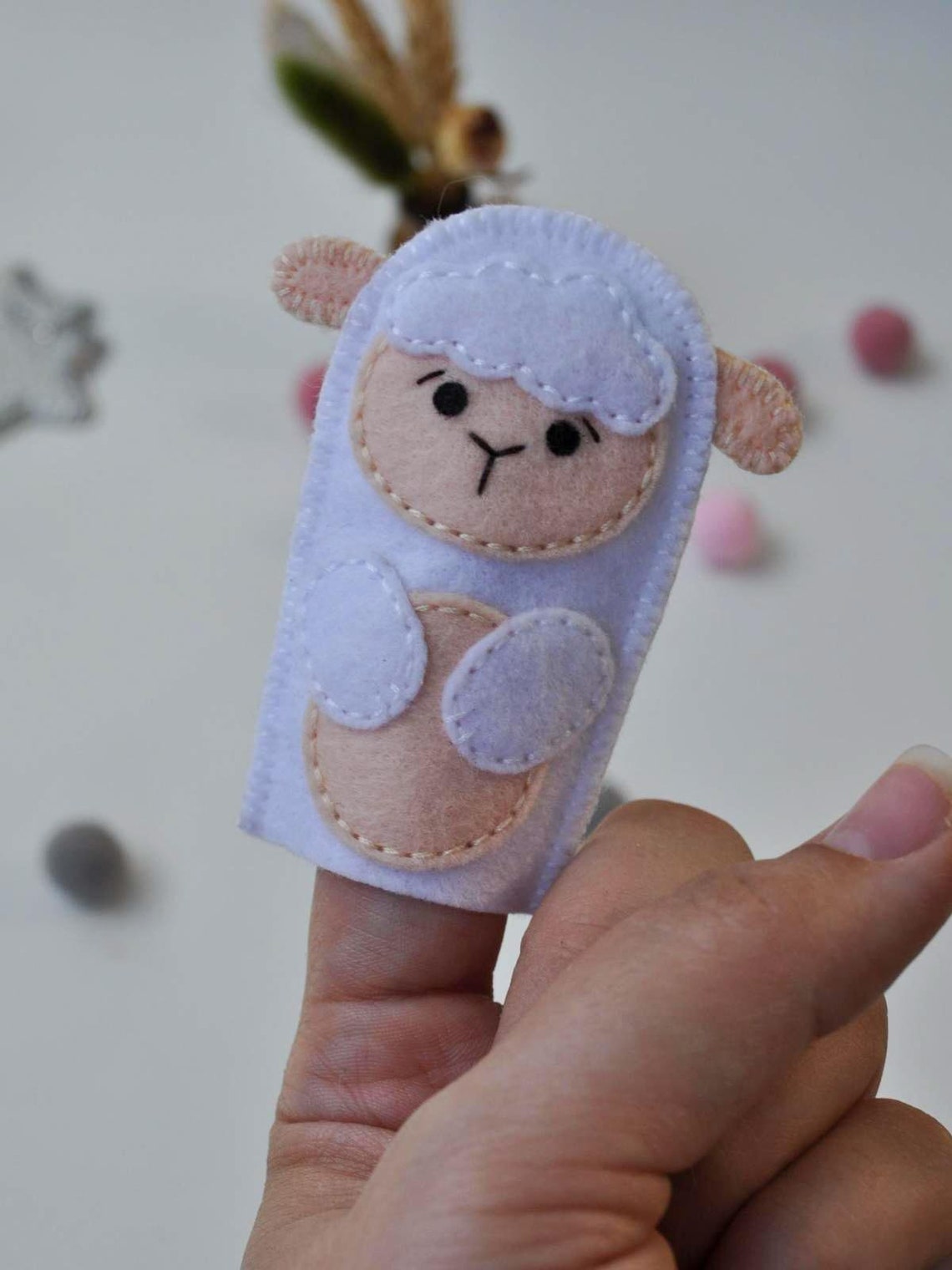 PDF Pattern – Felt Sheep Finger Puppet Sewing Pattern and Tutorial, DIY ...