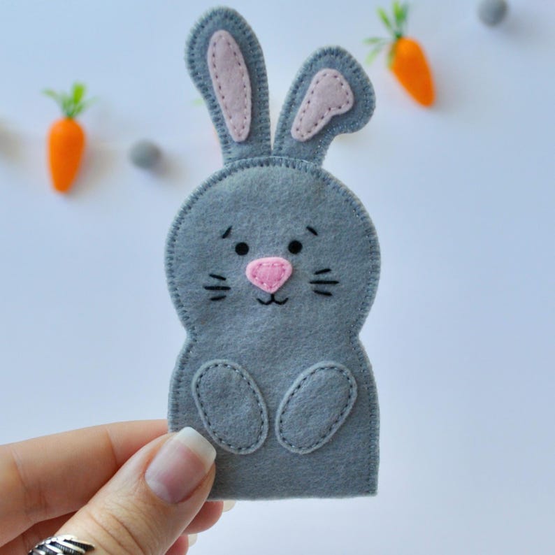 PDF Patterns: Easter Finger Puppet Set. Easy Sew Felt Bunny, Chick ...