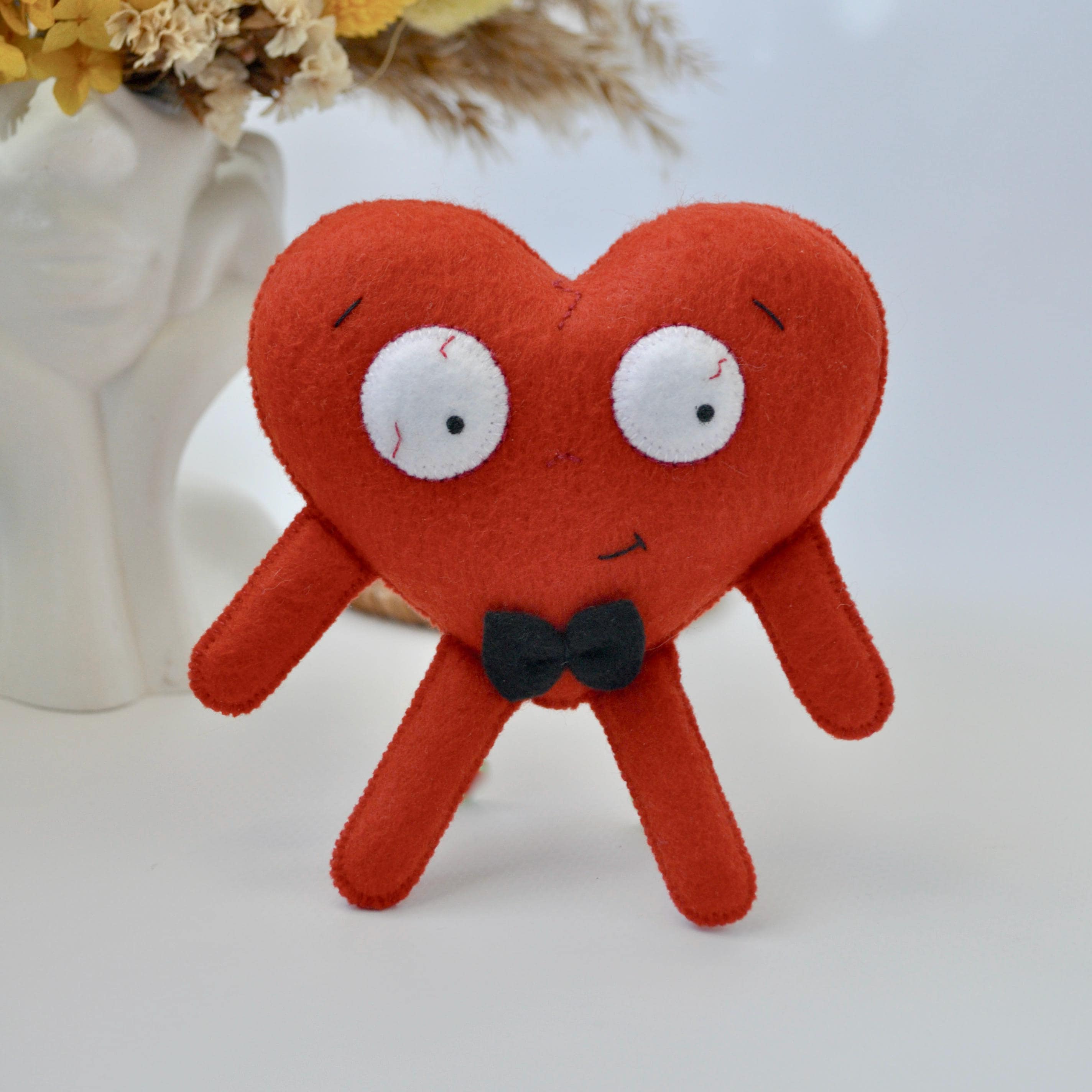 PDF Sewing Pattern: Felt Quirky Heart Plush – DIY Stuffed Heart Toy ...