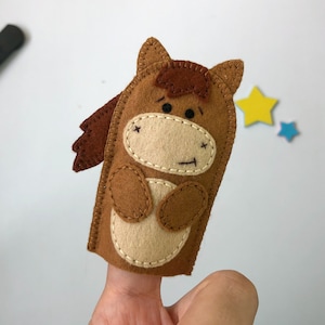 PDF Pattern, Felt Patter, Horse Finger Puppet Pattern, Pony Sewing ...