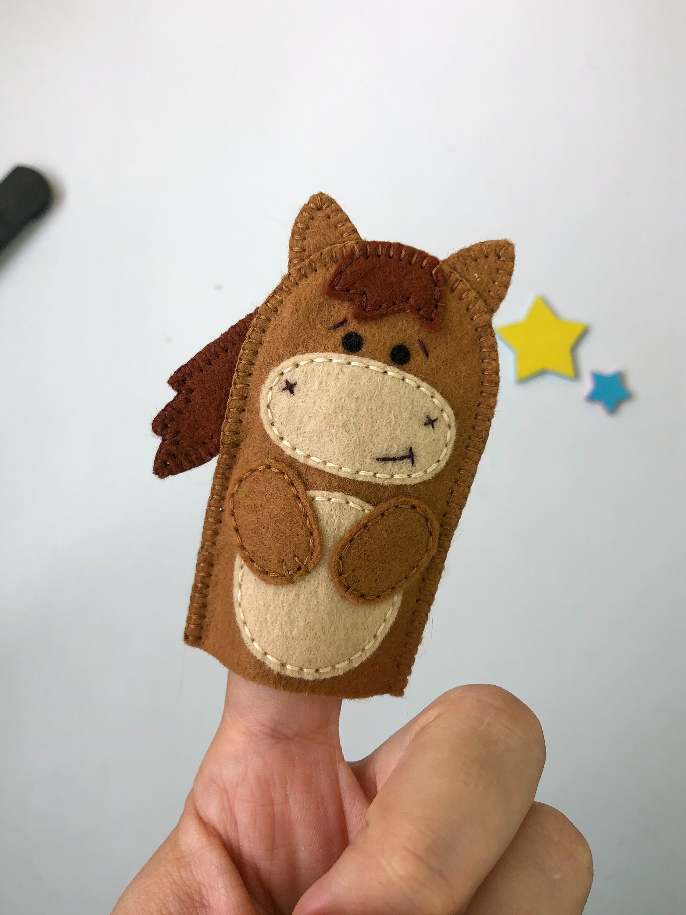 PDF Pattern, Felt Patter, Horse Finger Puppet Pattern, Pony Sewing ...