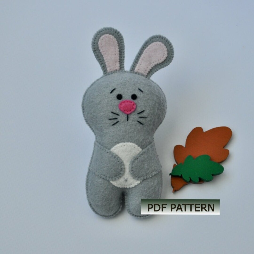 PDF Sewing Pattern: Tiny Felt Bunny. DIY Bunny Toy Plush. Easy Sewing ...