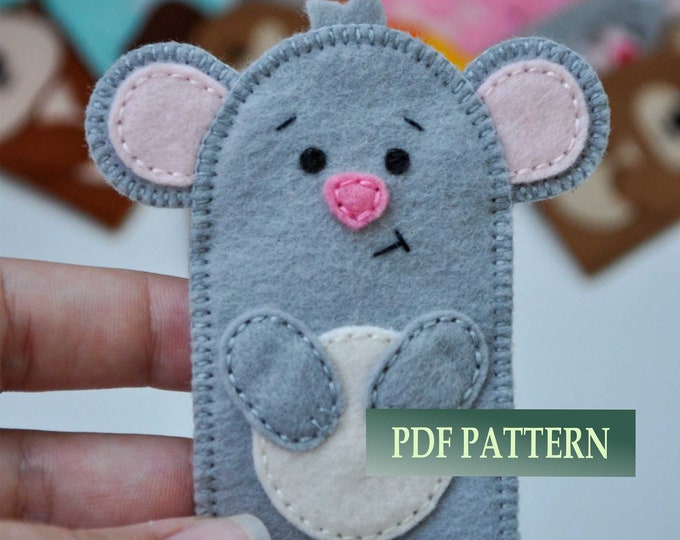 Felt Pablo the Mouse Sewing PDF Pattern, Stitching Tutorial, DIY Finger Puppet, Plush Digital ...
