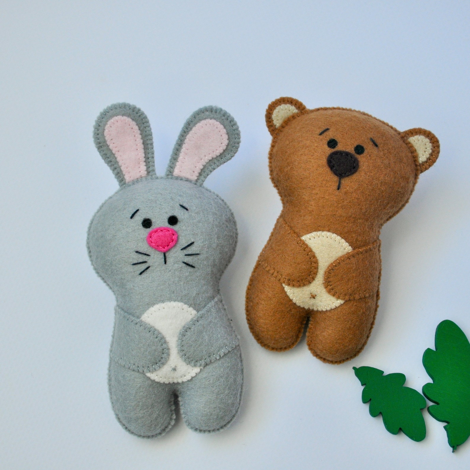 PDF Sewing Patterns: Tiny Felt Forest Animals. DIY Teddy Bear and Bunny ...
