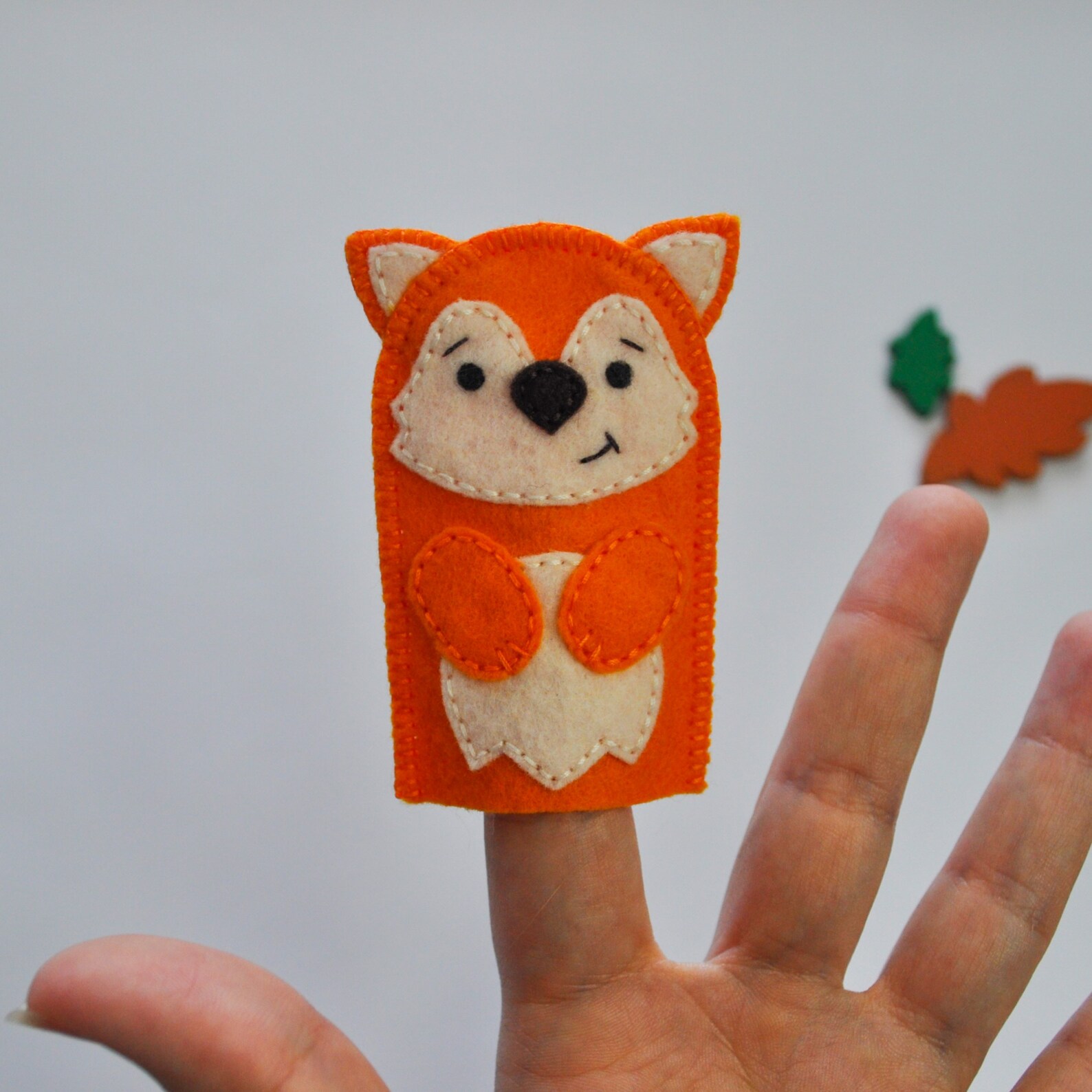 PDF Pattern Felt Fox Finger Puppet, DIY Sewing Tutorial, Felt Toy for ...