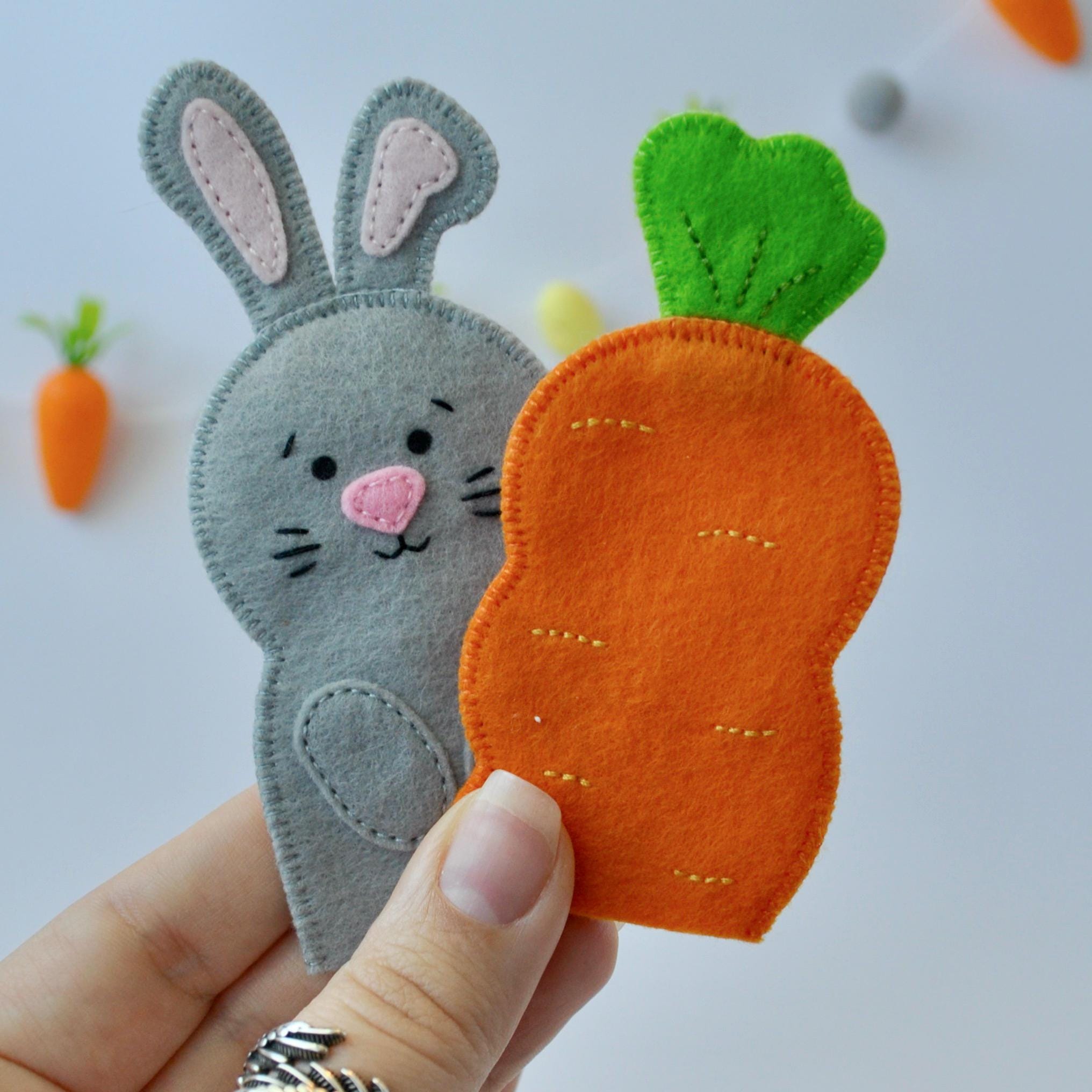 PDF Patterns: Easter Finger Puppet Set. Easy Sew Felt Bunny, Chick ...