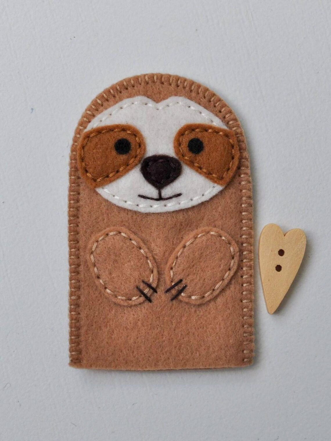 PDF Pattern, Felt Sloth Finger Puppet Pattern, Sloth Sewing Tutorial ...