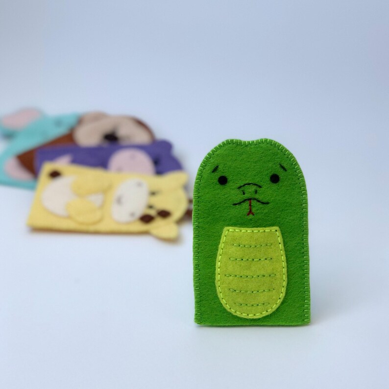 PDF Pattern – Felt Snake Finger Puppet, Easy Sewing Tutorial, DIY Felt ...