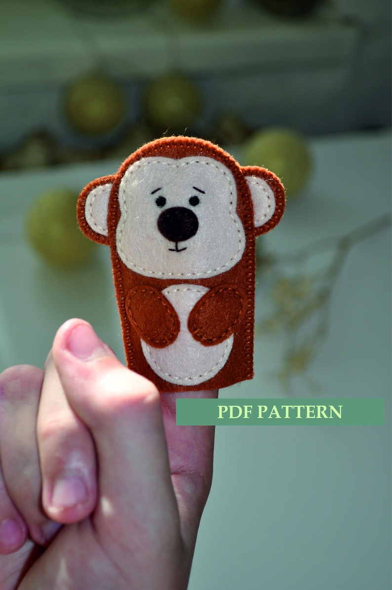 Finger Puppets Sewing Pattern PDF Epattern for Monkey. - Etsy