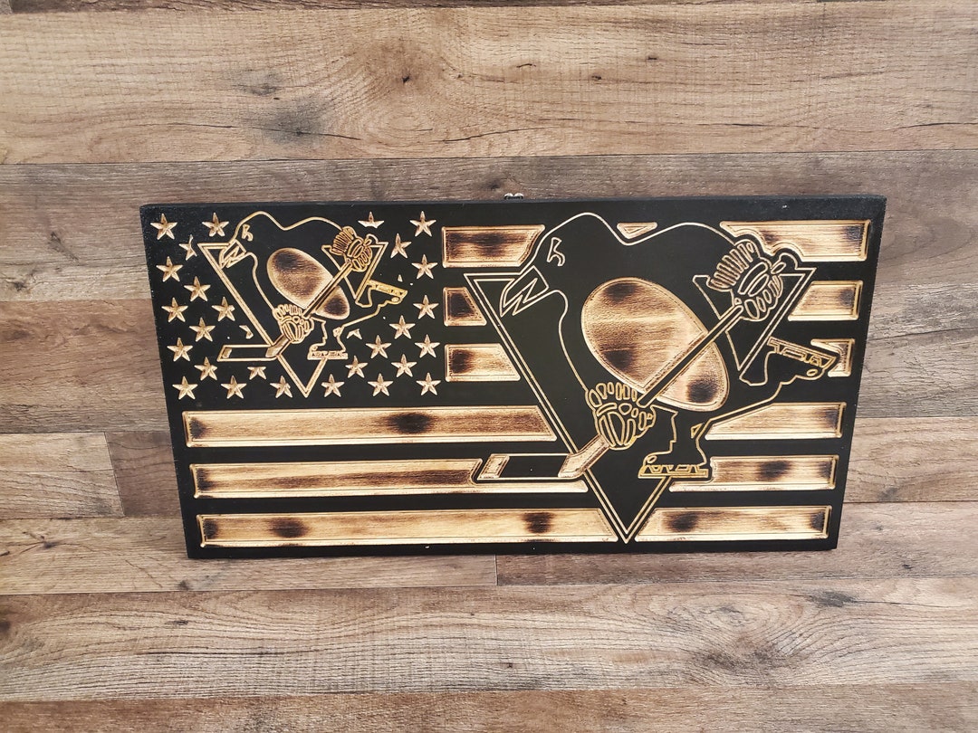 Pittsburgh Penguins Flag Rustic Flags Sports Decor CNC - Etsy