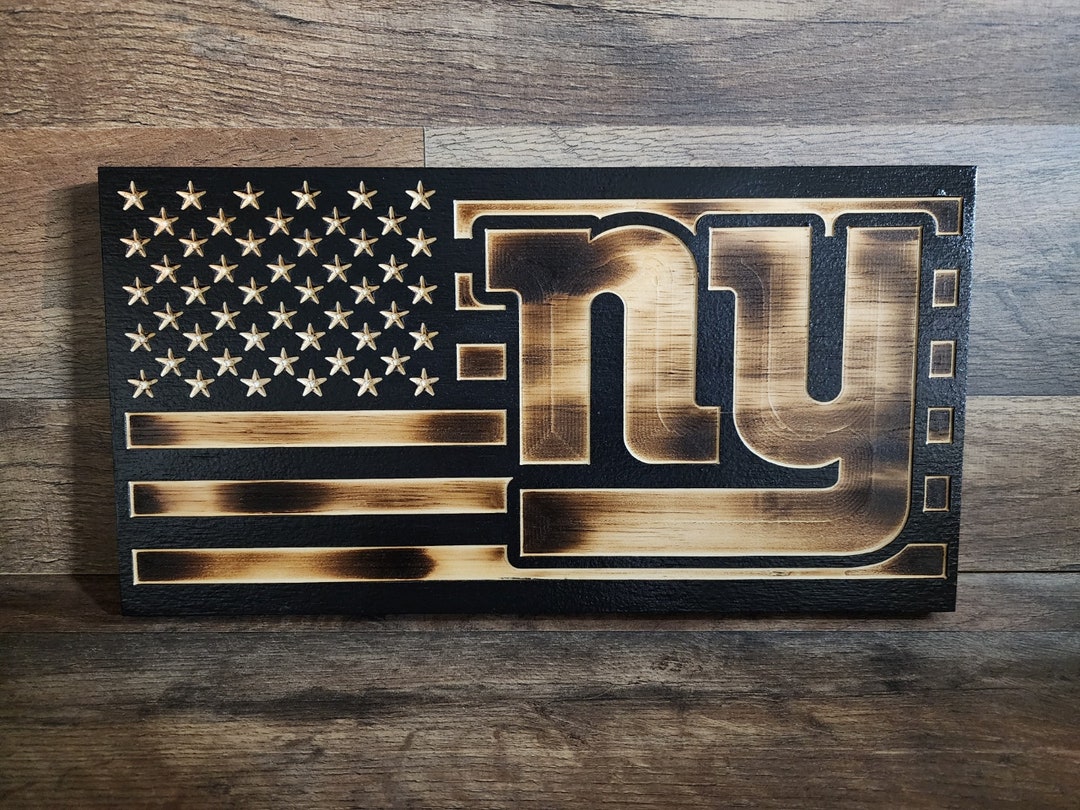 NFL Wooden Flag, Handcrafted Sports Flag, Rustic Burnt Flag, Subdued ...