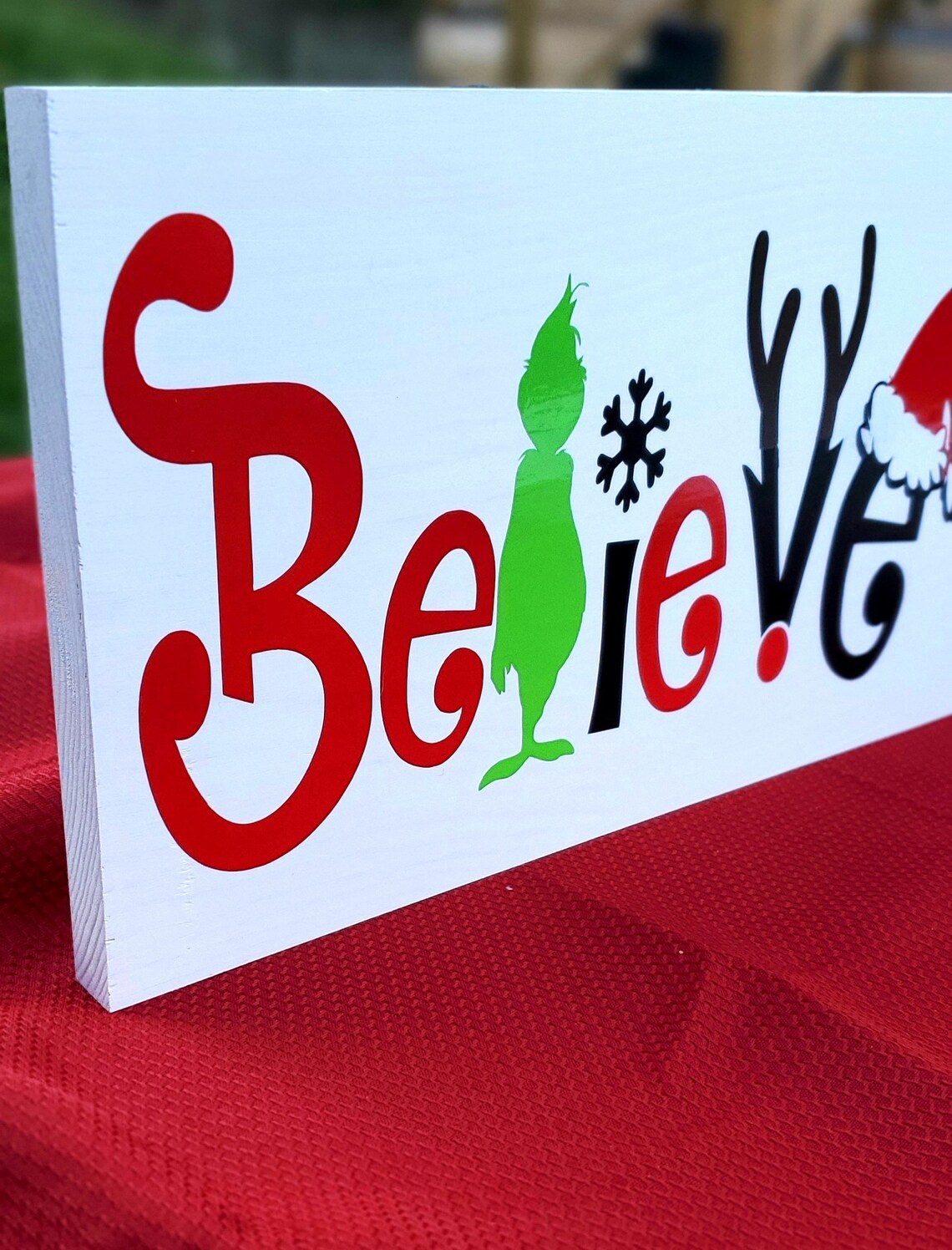 Grinch Sign Christmas Decorations Believe Sign Grinch | Etsy