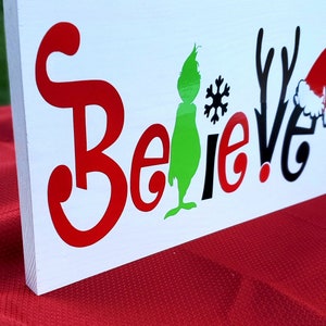 Grinch Sign Christmas Decorations Believe Sign Grinch | Etsy