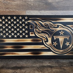 NFL Wooden Flag, Handcrafted Sports Flag, Rustic Burnt Flag, Subdued ...