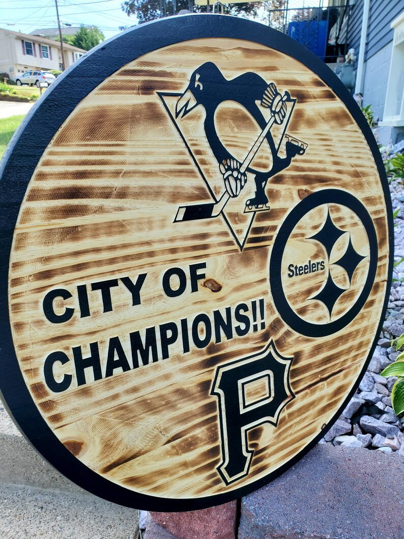 Pittsburgh Champions Wooden Circle Handcrafted Sports Circle - Etsy