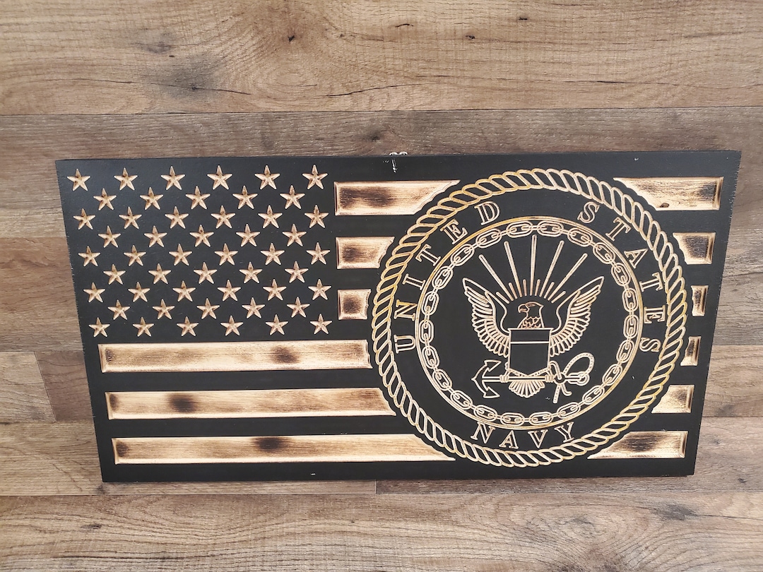 Beautiful Handcrafted CNC Engraved Military American Flag, Handcrafted ...