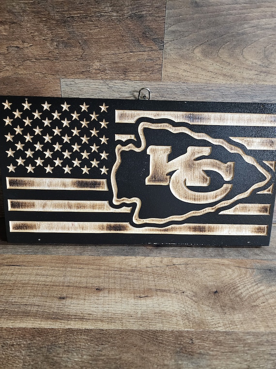 Kansas City American Flag Black And White Kansas City Chiefs Black