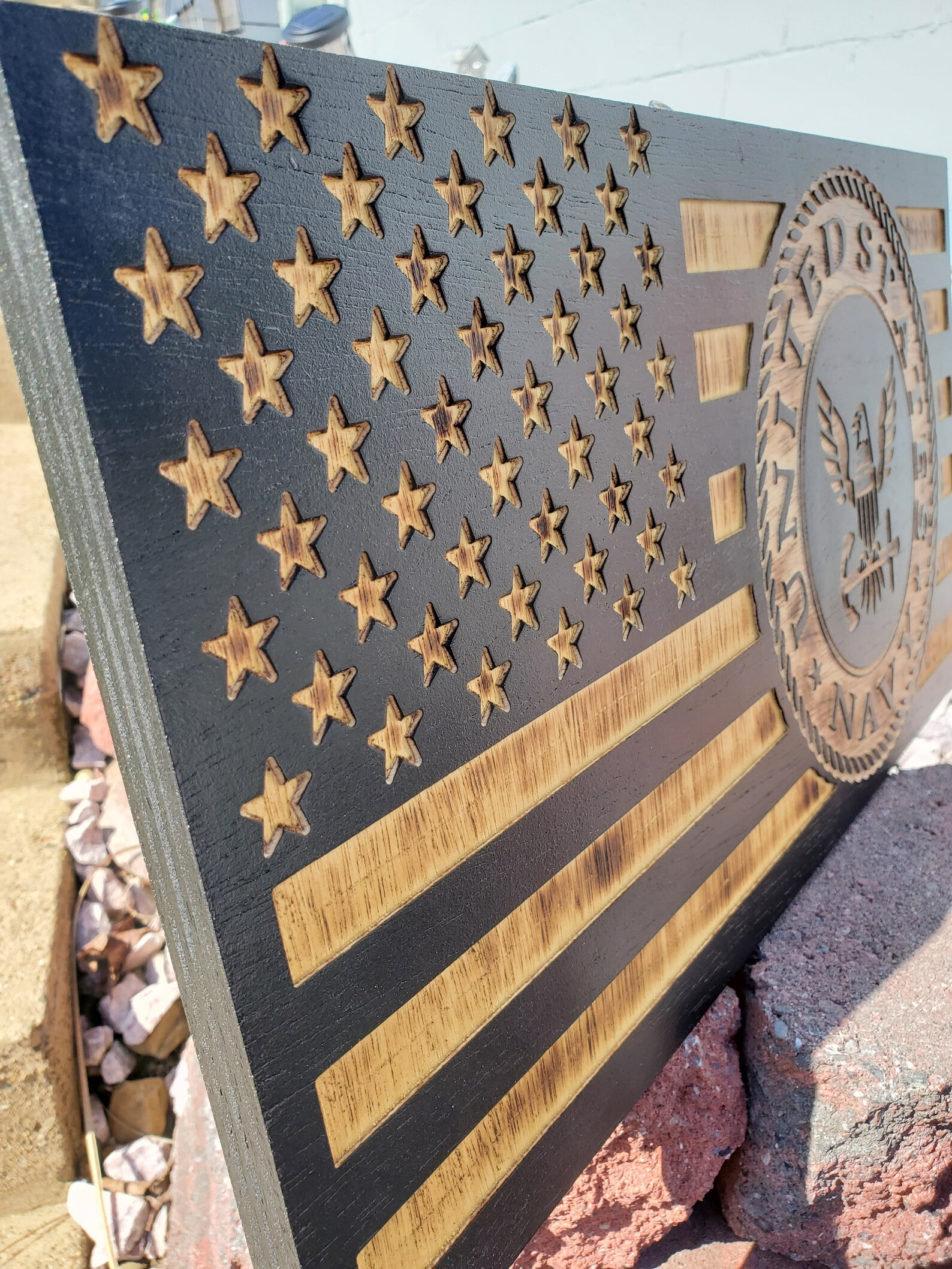 Beautiful Handcrafted CNC Engraved Military American Flag - Etsy