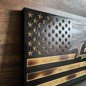 NFL Wooden Flag, Handcrafted Sports Flag, Rustic Burnt Flag, Subdued ...