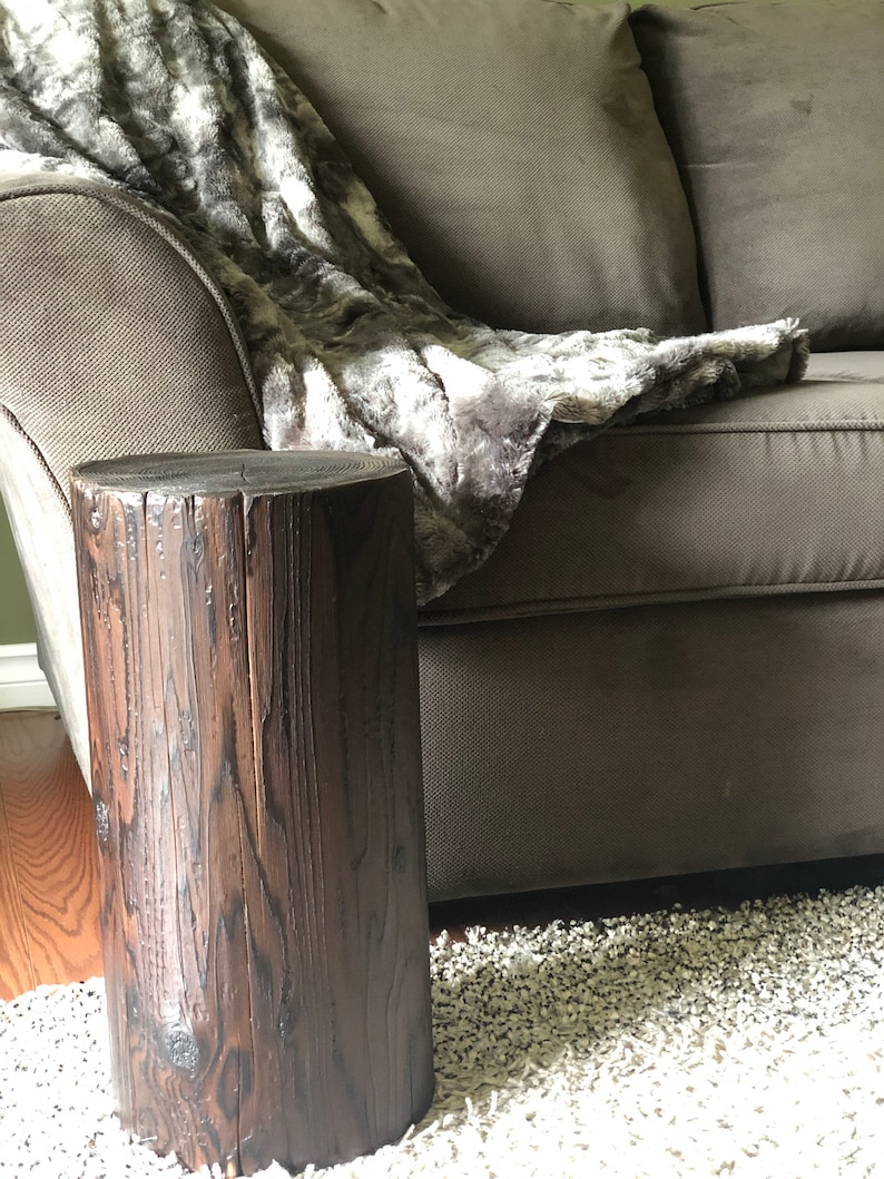 Charred Stump Stool End Table Cedar Shou Sugi Ban Yuki - Etsy