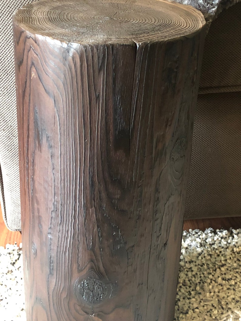 Charred Stump Stool End Table Cedar Shou Sugi Ban Yuki - Etsy