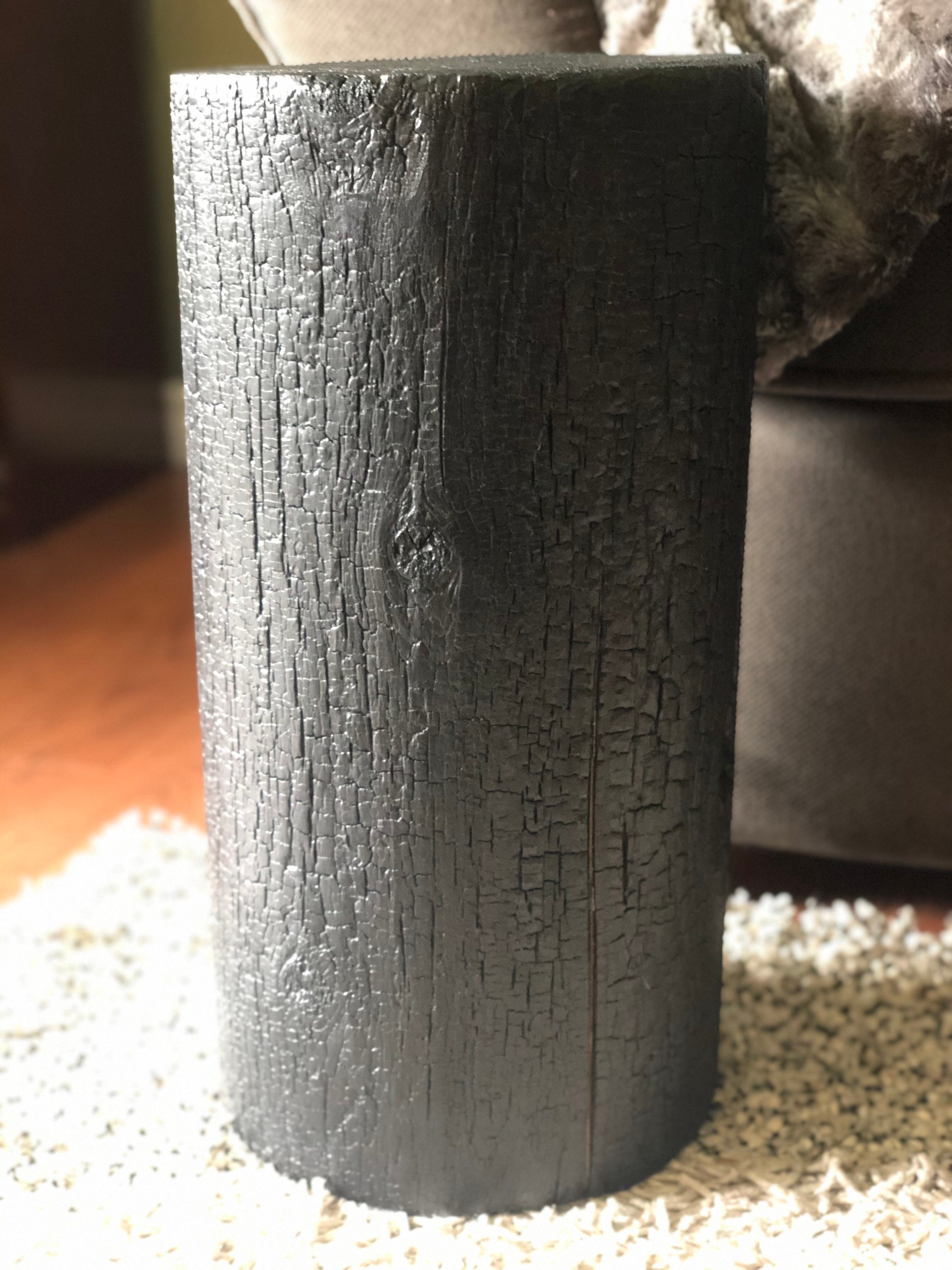 Stump End Table Charred Cedar Wood Shou Sugi Ban Yuki Sugi - Etsy