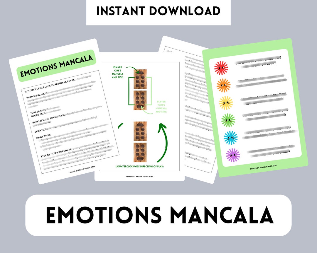 Emotions Mancala: Therapy Protocol & Worksheets for Groups and ...