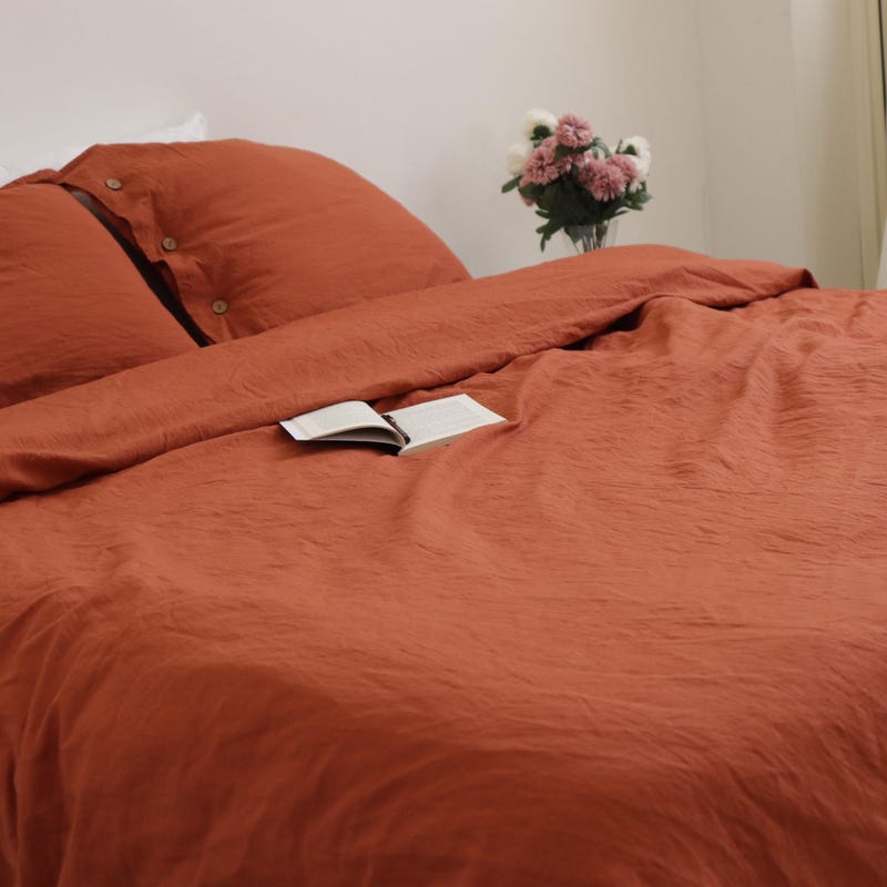 Rust Linen Duvet - Etsy