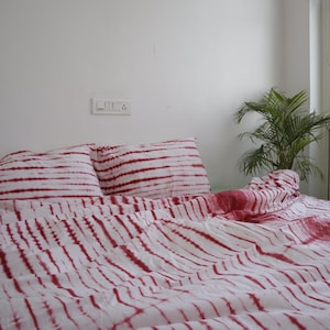 Red and White Dye Shibori Duvet Set Hand Dyed / Etsy Pick Intergalactic ...