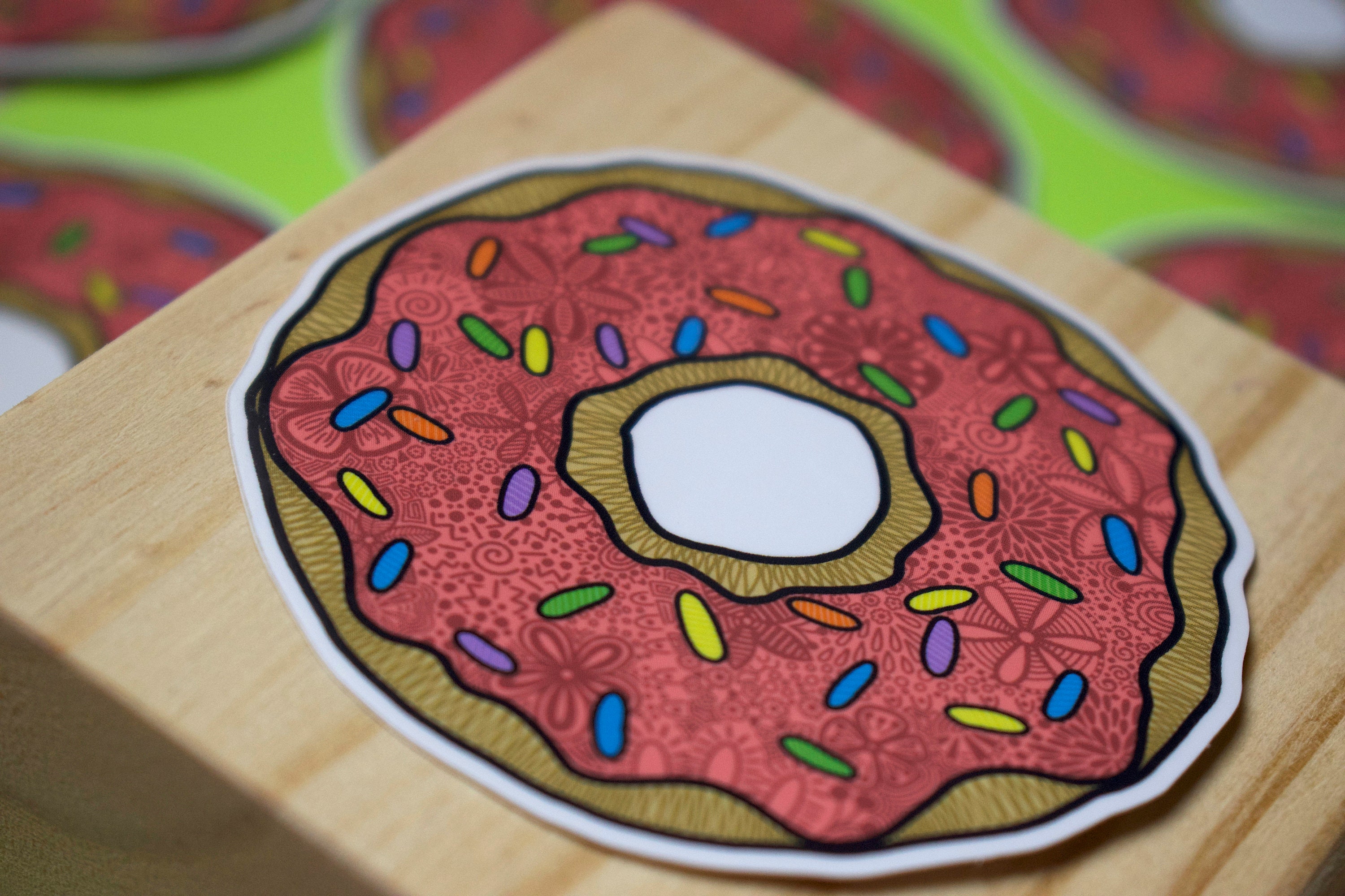 Donut WATERPROOF Vinyl Sticker Dessert Food Sprinkles | Etsy
