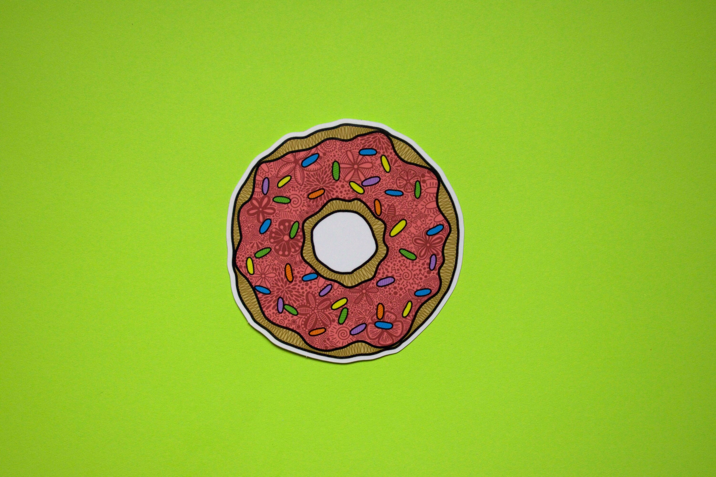 Donut WATERPROOF Vinyl Sticker Dessert Food Sprinkles | Etsy