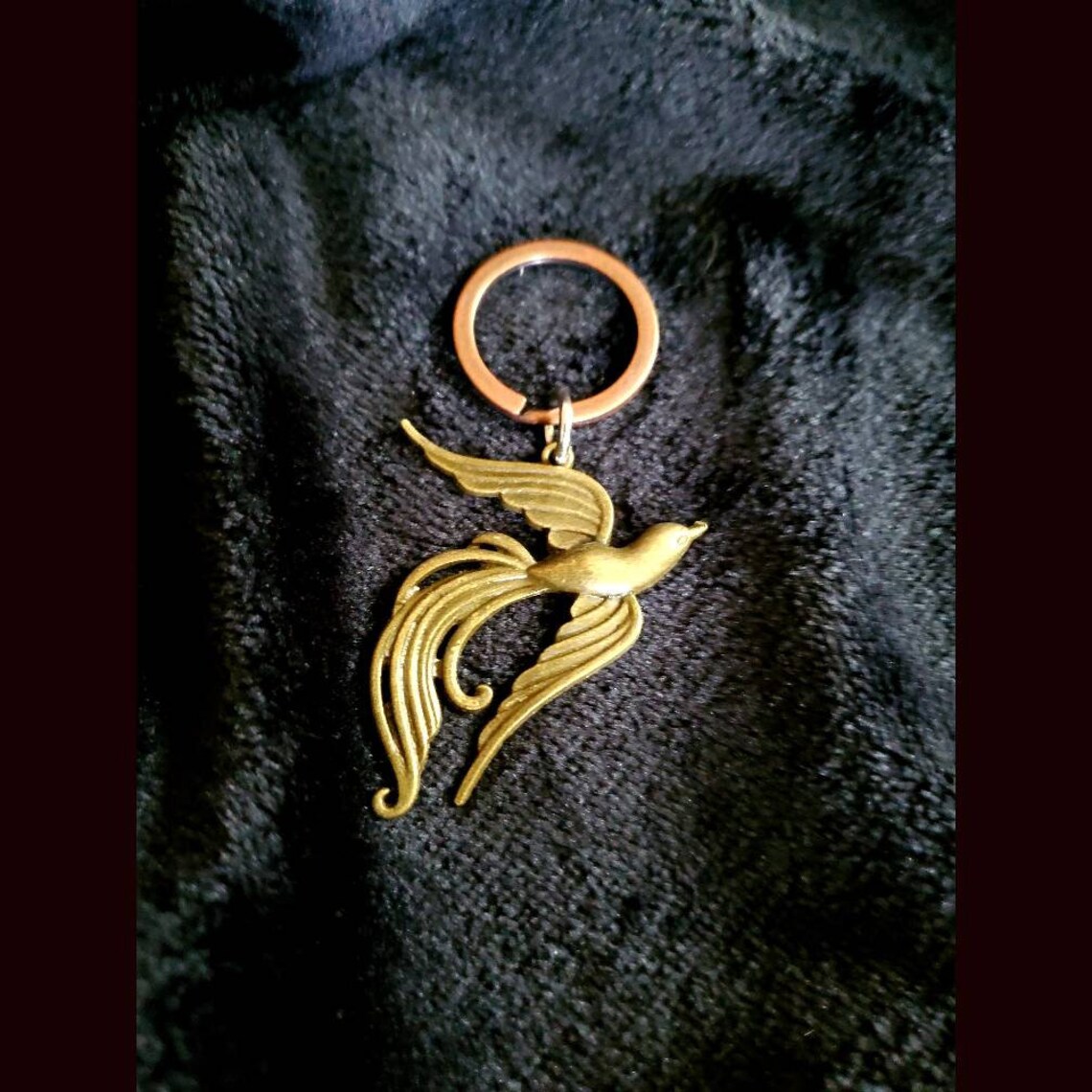 Phoenix Keychain. Rising Phoenix. Fire bird keychain | Etsy