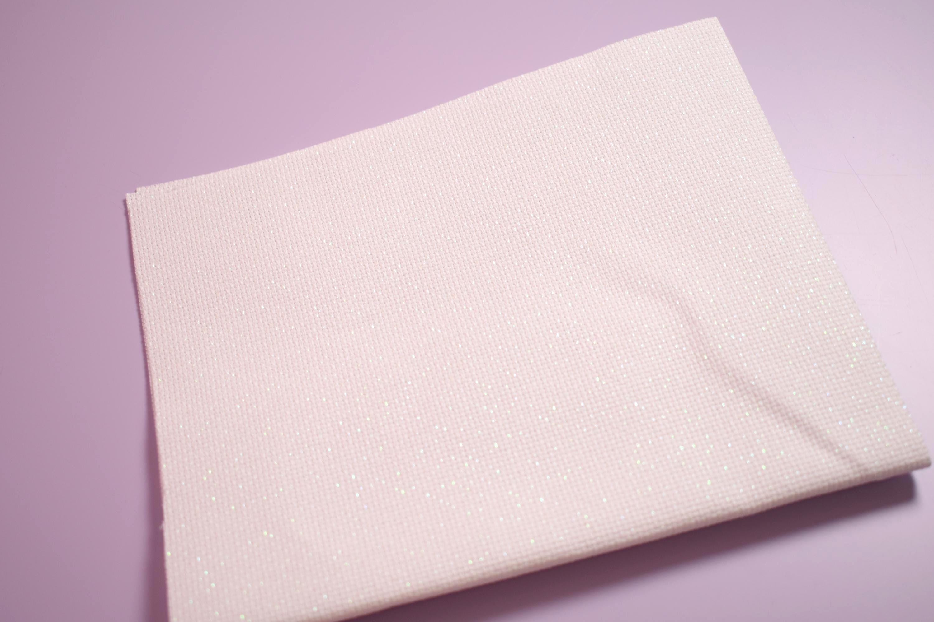 14 Count Iridescent White Aida Cloth, 14ct Glitter Sparkling Cross ...