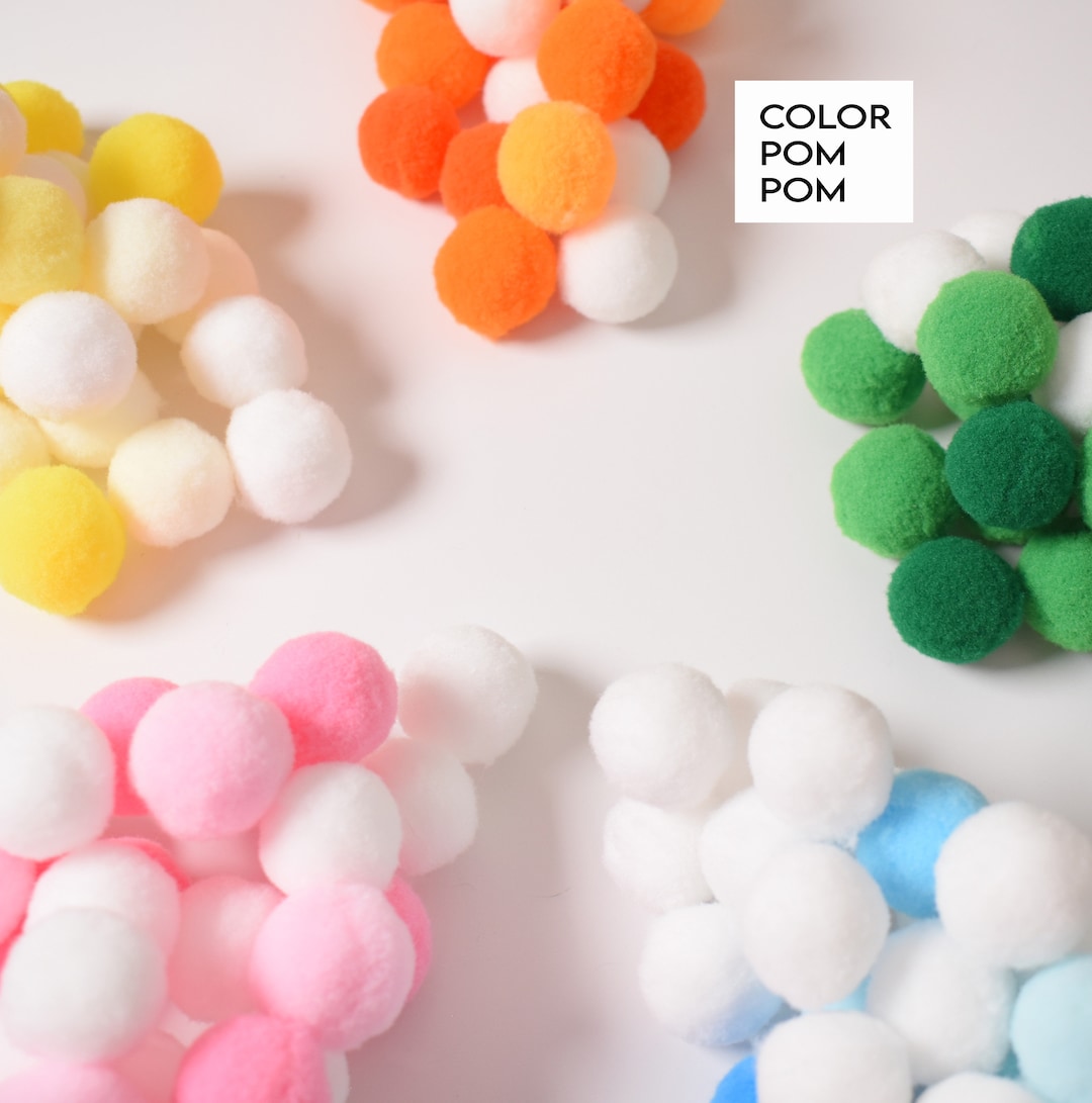 200pc Multicolor Pom Poms for Crafts, Soft and Fluffy Large Pom Poms ...