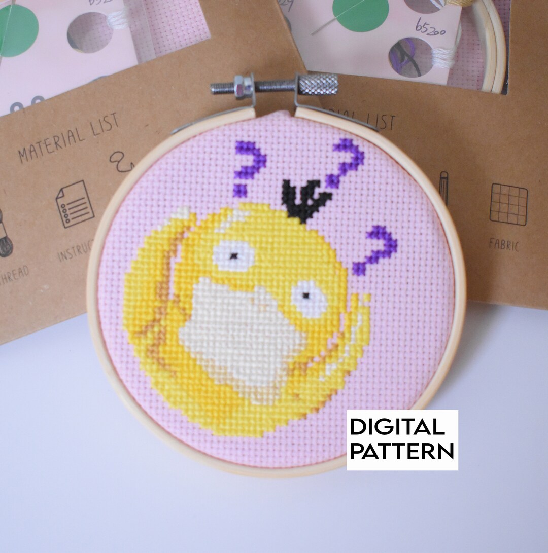 Pokemon Psyduck Cross Stitch Pattern, Psyduck Pattern Digital Download ...