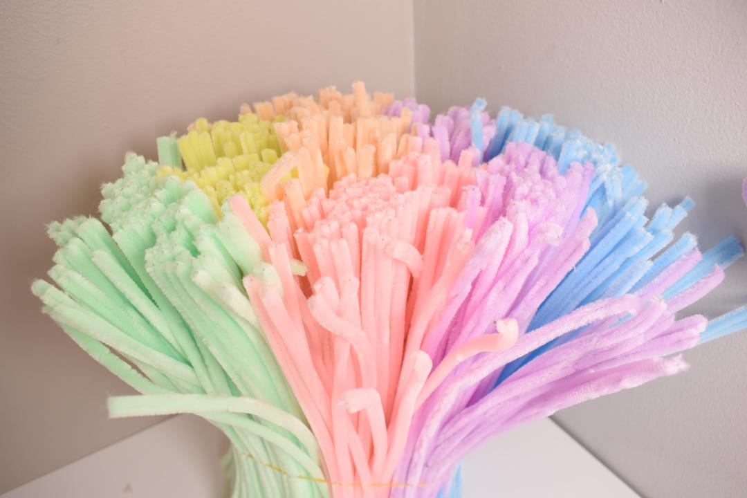 Colorful Pipe Cleaners, Pastel Color Bulk Fuzzy DIY Craft Sticks, Diy ...