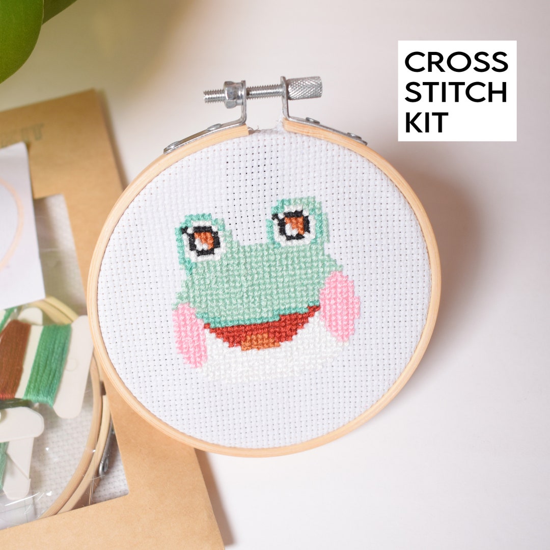 Animal Crossing Frog Villager Cross Stitch Kit, ACNH Lily Embroidery ...