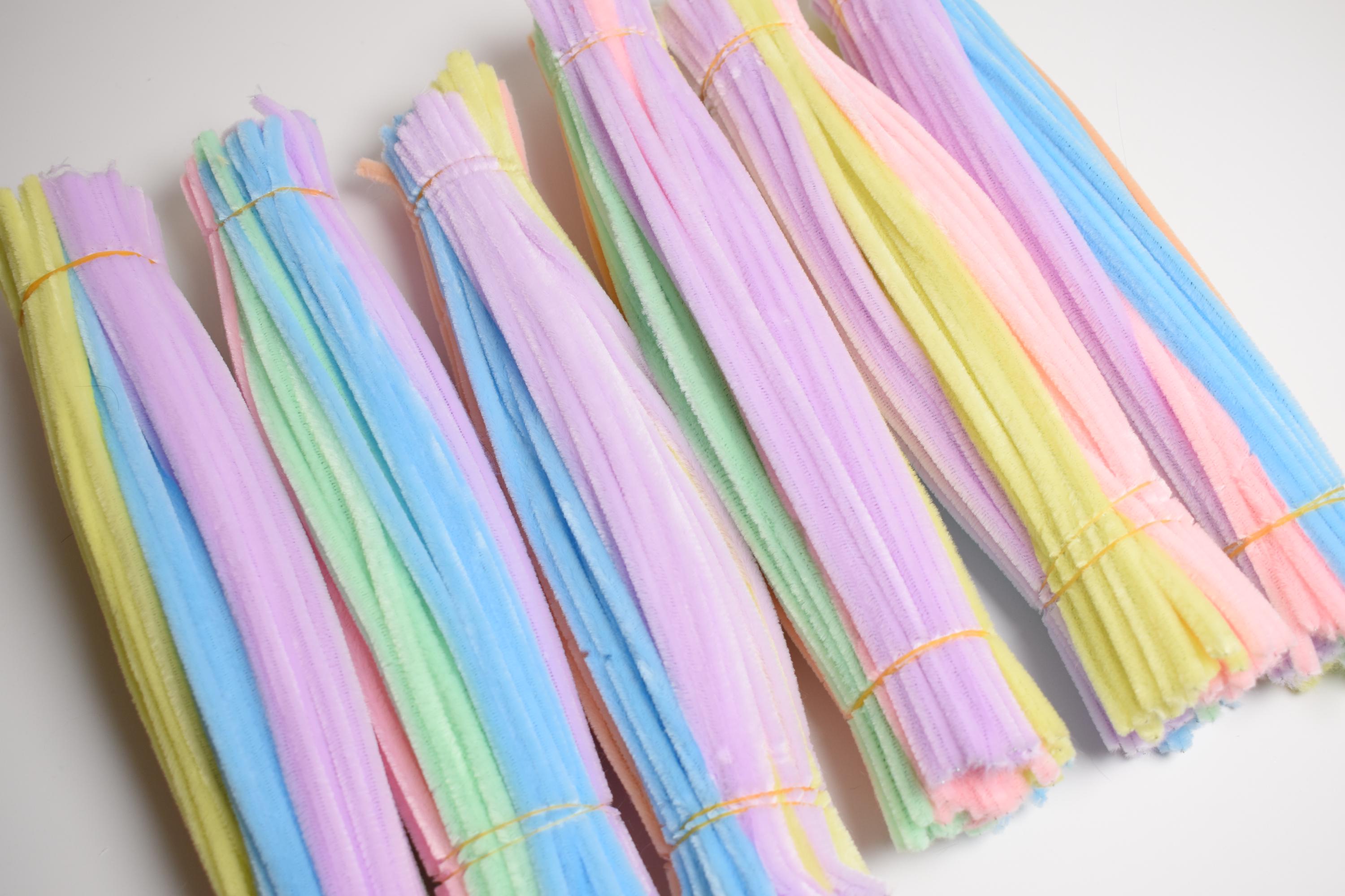 Colorful Pipe Cleaners, Pastel Color Bulk Fuzzy DIY Craft Sticks, Diy ...