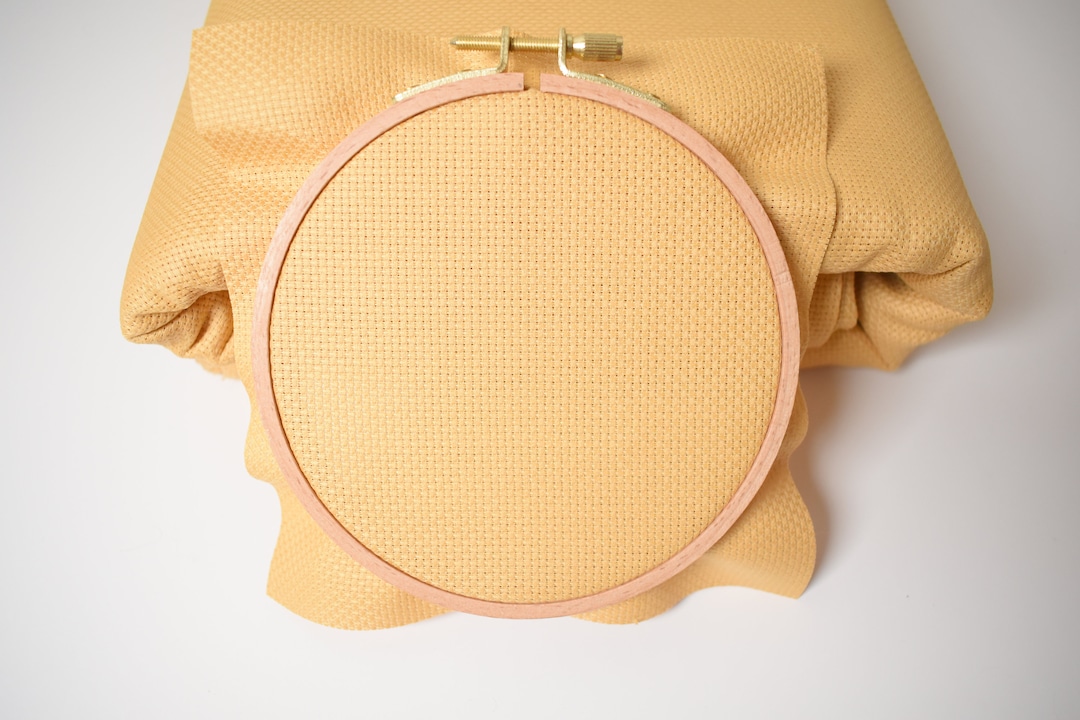 14 Count Mustard Yellow Aida Cloth, Yellow Cross Stitch Fabric, Gold ...